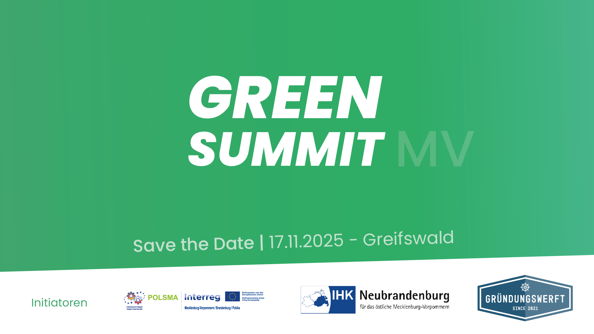 GREEN SUMMIT 2025 - Gründungswerft